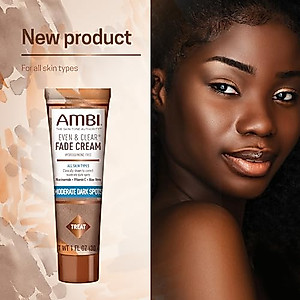 Ambi Even & Clear Fade Cream, Hydroquinone-free, Hyperpigmentation Treatment, Dark Spot Corrector, Results In As Little As 4 Weeks, Niacinamide, Aloe Vera, Vitamin C, 1 Fl Oz