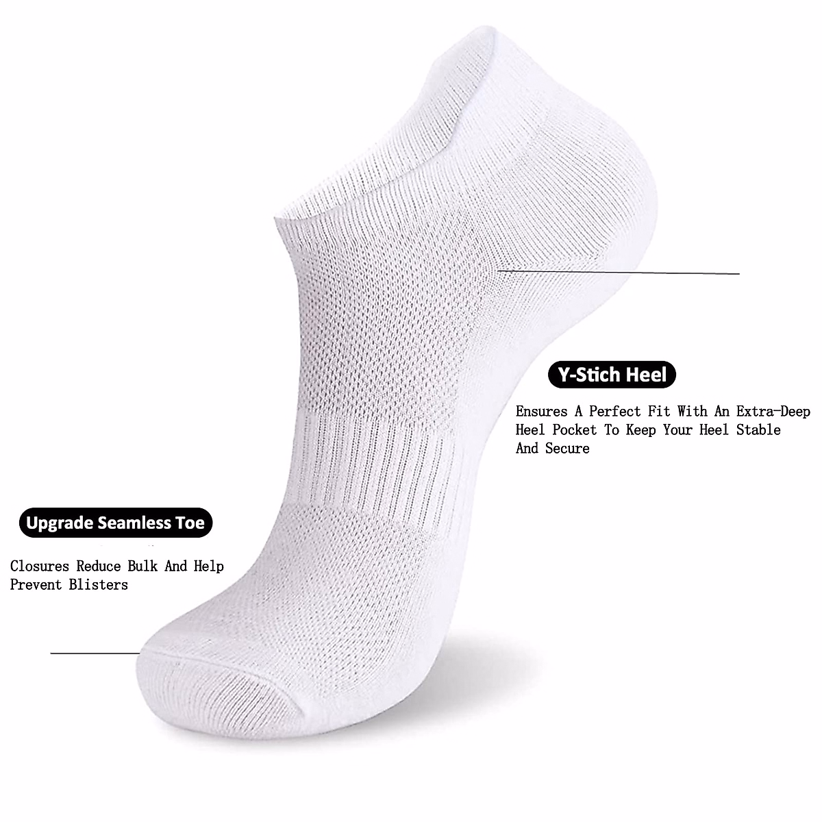 brookhaus Women Ankle Socks, 6/10 Pairs Women's Athletic Socks, Low Cut Running Socks, No-Show Sport Socks With Tab