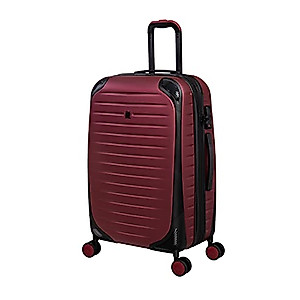 it luggage Lineal 28" Hardside Checked 8 Wheel Expandable Spinner, Red