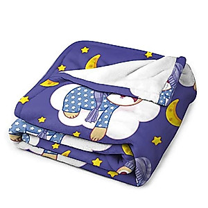 Sloth Throw Blanket- Warm Fuzzy Cozy Sloth Fleece Blanket Soft Lightweight Sloth Blanket for Office Travel Camping Sloth Gift for Women Men Kids…