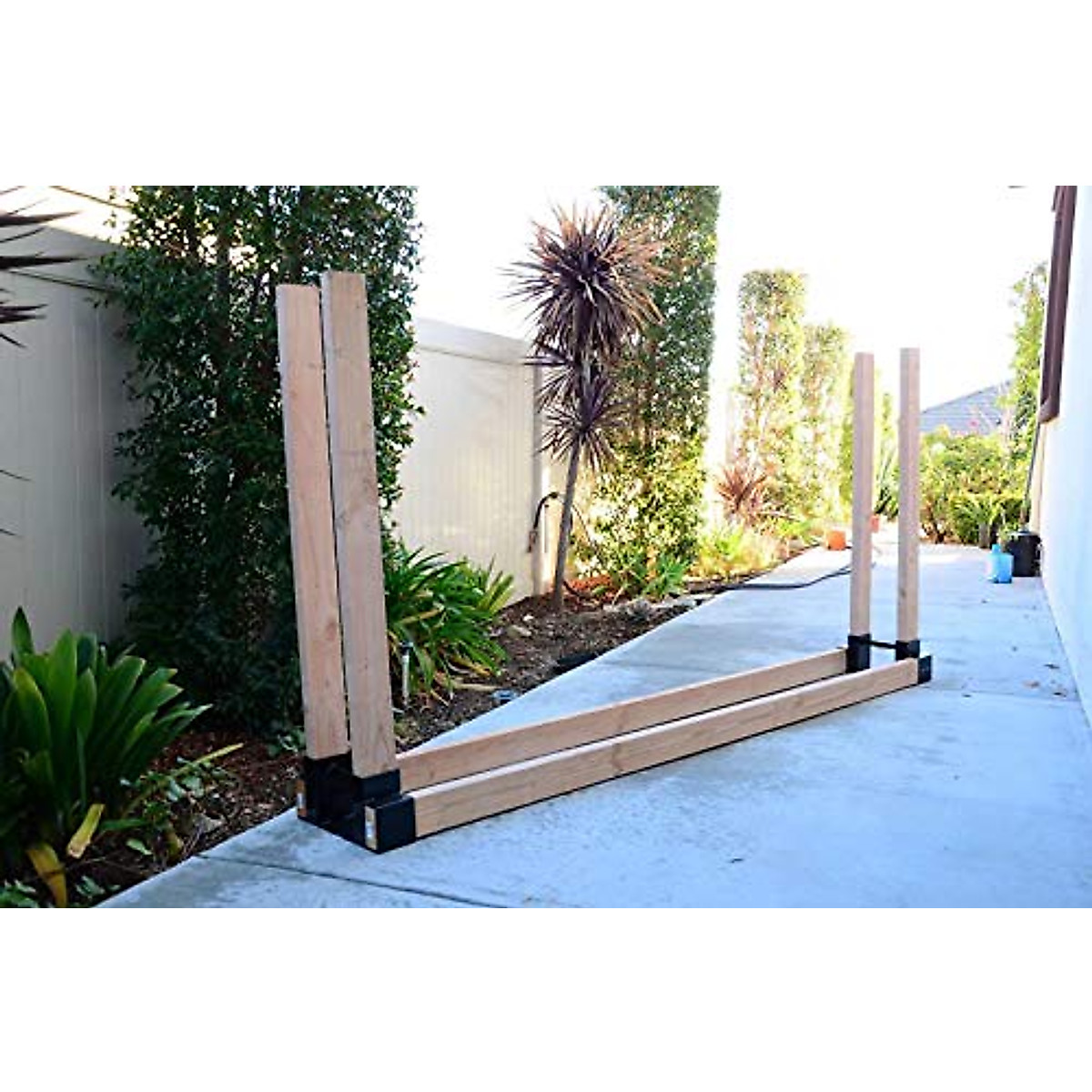 HANDYGO Firewood Rack - High Strength Carbon Steel Fireplace Log Holder, Outdoor Firewood Racks, for Fitting Backyard Fire Pits Wood Storage Bracket, Black