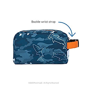 PackIt Freezable Snack Box, Camo Shark, Built with EcoFreeze Technology, Collapsible, Reusable, Zip Closure with Buckle Handle, Great for Fresh Snacks on the go