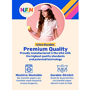 NuFun Activities Heat Transfer Paper for T Shirts, Light Fabrics, Inkjet Printable Iron-On Heat, 8.5 x 11 inch, Make Your own Custom T-Shirt (6 Sheets)