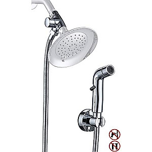 G-Promise Dog Shower Sprayer Attachment for Fast and Clean Pet Showering | Multifunctional Sprayer, Metal Diverter, 100 Inch Extra Long Hose, No Drill Hook | Dog Washing-Bathingroom (Chrome)