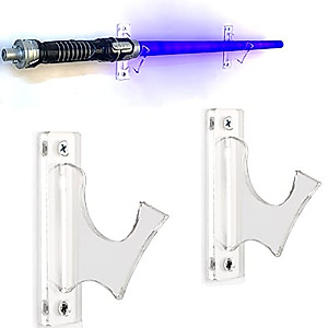 Lightsaber Wall Mount Acrylic Lightsaber Stand Wall Mounted Sword Stand Display Lightsaber Storage Exhibition Wall Mounted Lightsaber Stand（Clear）