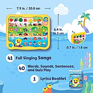 Baby Shark Sing & Learn Pad with Lyrics Booklet, Baby Shark Toys, Interactive Learning Toys for Toddlers, Learning & Education Toys, Baby Shark Gifts for Babies