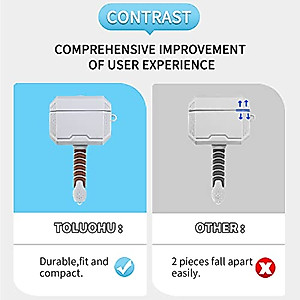 TOLUOHU 6In1 Accessories for Hammer AirPods Pro Case with Keychain, 3D Anime Cute Silicone Cover Fashion Cool Protective Cover Compatible Airpods Pro Ear Hook for Kids -Thor Hammer
