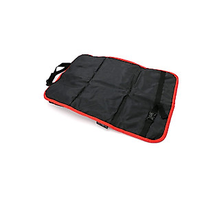 Durapower AM25-1625-GM Premium Backseat Organizer for Kids,Waterproof and Stain Resistant Kick Mats Back Seat Protector, Durable Backseat Car Organizer with Large Storage, Kick Mat, Black Red