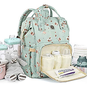CAMILLEMMA Diaper Backpack for Mom Dad Baby Care, Maternity Nappy Baby Bags for Boys Girls Large Green