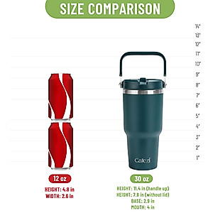 Cafezi 30oz Tumbler with Handle and Straw, Vacuum Insulated Tumblers with Flip Straw and Top Handle, Reusable Insulated Cup for Home, Outdoors, Leakproof, Fits in Cup Holder, Cold for 30 Hours