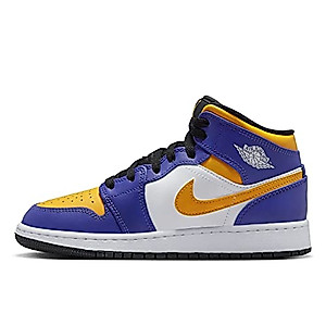 Jordan Youth Air 1 Mid GS DQ8423 517 Lakers - Size 7Y
