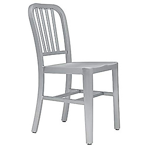 Laura Davidson Furniture Set of 2 Bryant Side Chairs for Dining & Office- Commercial Grade and Lightweight with Arm Rest, Made of Aluminum, Aluminum