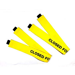 HAYLINS Restroom Closed for Cleaning Sign with Magnetic Ends (2 Pack) English & Spanish Nylon bathroom door signs 42"x 3.5"