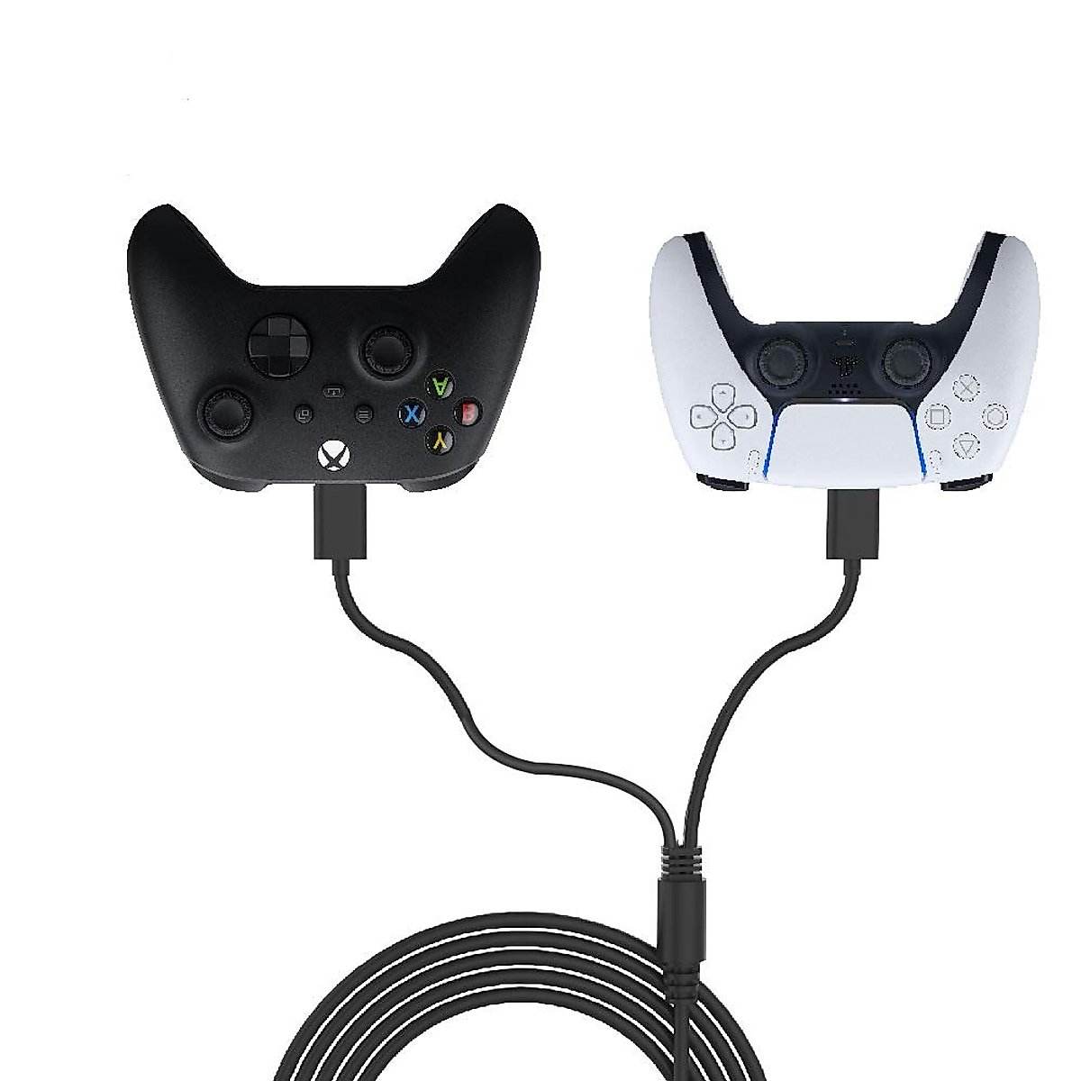 HEATFUN USB Type C Cable for PS5 Xbox Series X Controller, 2 in 1 USB C Charger Cable for Switch Pro Controller, Poke Ball Plus Controller and Android Devices - 1 Pack