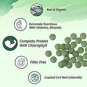 Chlorella Tablets Mega-Pack 1000 Tablets Cracked Cell, Raw, Non-GMO. 100% Pure Chlorella Pyrensoidosa. Green Superfood. High Protein, Chlorophyll & Nucleic acids. No preservatives or fillers