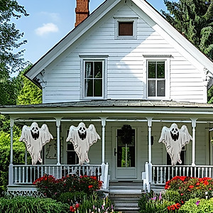 Halloween Ghost Balloons, 3 pcs Large Balloons for Halloween, Halloween Themed Party Decoration, Scary Party Supplies Decorations, Halloween Party Decorations.