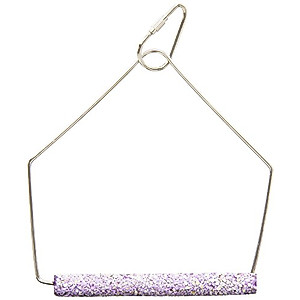 PENN-PLAX Bird-Life Trimmer Plus Cement Bird Swing – Naturally Trims Nails & Beak – Assorted Colors – 4” Wide