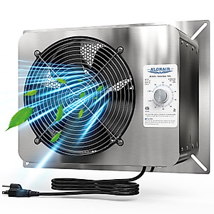 ALORAIR 780CFM Crawlspace Ventilation Fan with Humidistat, IP55 Rated Basement Stainless Steel Exhaust Fan, Built-In Isolation Net 9.13 Inch Foundation Vent Fan for Crawl Space,Garage,Attic,Grow Tent