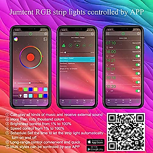 LED Strip Lights, 65.6FT Strips Light 5050 RGB Music Sync String Lights Bedroom strip light Color Changing Rope Lights APP Control +44 Keys Remote for Bedroom Sitting Room Kitchen Home Party 4Roll 20M