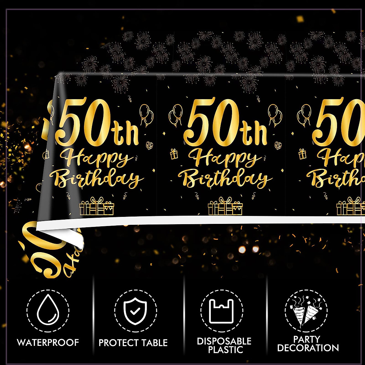 82 Pcs 50th Anniversary Decorations 50th Birthday Decorations Back in 1973 50th Wedding Anniversary Party Supplies Disposable Tableware set Plates Napkins Forks Table Covers Supplies for Men