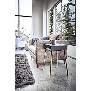 Yamazaki Storage Home | Steel + Wood | Tall | End + Side Tables, Black