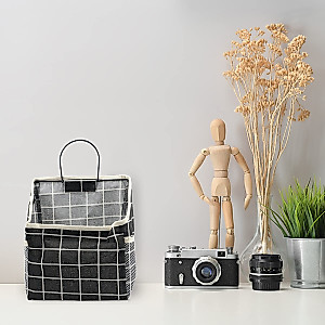 TsLinc 2 Pack Wall Hanging Storage Bag, Waterproof Over The Door Closet Organizer Hanging Pocket Linen Cotton Organizer Box Containers for Bedroom, Bathroom