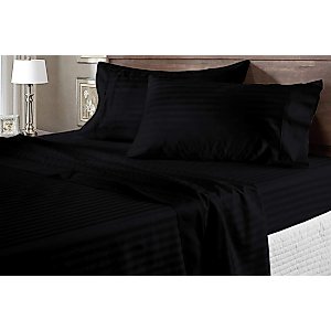 D&D Bed Cot Sheets - 600TC 30" x 80" Size Black Stripe - Sheets for Cot Bunk Bed - Cot Size Mattress Sheets - Fitted Cot Sheet - Perfect for Narrow Twin/Cot Size/Rv Bunk/Guest Bed/Camping Cot