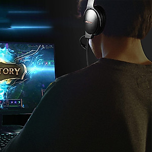 Auhsuxo QC35 Boom Mic Cable Boom Gaming Microphone Headphone Replacement Cable with Mute Switch Mic Compatible with Bose QuietComfort 35 QC35 QC35II, for PS4, Xbox One, PS5