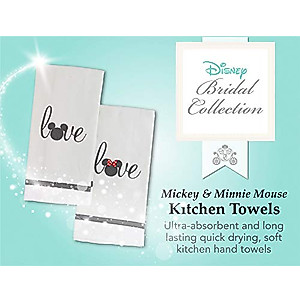 Disney 100% Cotton Kitchen Towels, 2pk, 16 x 28 inches - Mickey and Minnie Love