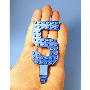 Custom Block Celebration Cake Topper Set Happy Birthday Sign, Name & Numbers Lego Compatible (1 Number / 5 Letters or Less)