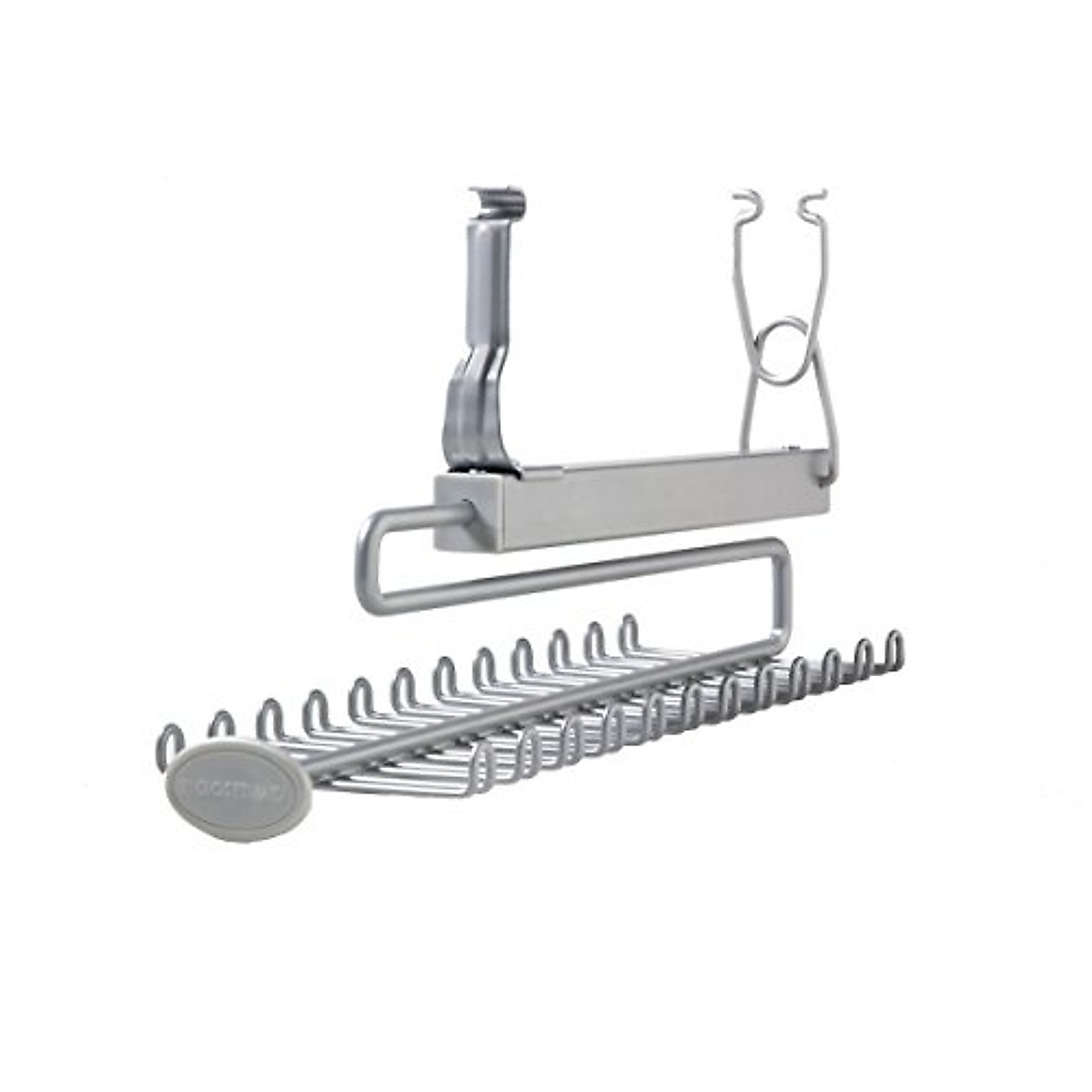 ClosetMaid 78060 Sliding Tie & Belt Rack for Wire Shelving, Satin Chrome, 7x4.5x15.5 inch