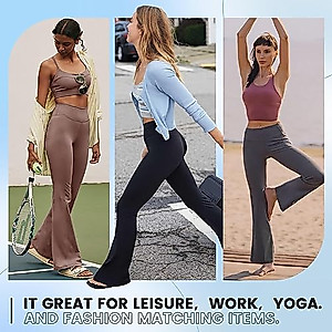Syrinx Flare Leggings for Women -Buttery Soft High Waisted Bootcut Yoga Pants with Tummy Control and Wide Leg for Workout