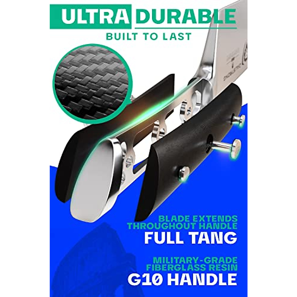 Dalstrong Gladiator Elite Series Forged High Carbon German Steel Chef Kitchen Knife with Black G10 Handle, 6 Inches, Sheath Included