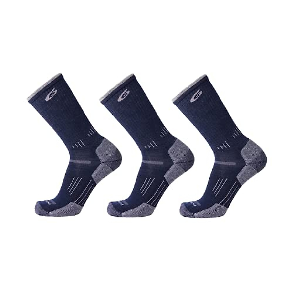 point6 37.5 Hiking Essential Light Crew 3-Pack (as1, alpha, l, regular, regular, Grey)