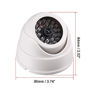 uxcell Fake Security Camera Dummy Dome CCTV with Blinking Red LED Warning Light for Home Outdoor Indoor White 4pcs