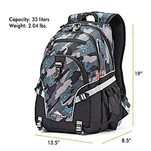 High Sierra Loop Backpack, Travel, or Work Bookbag with tablet sleeve, One Size, Graffiti/Black/Ash