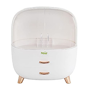 7Penn Large Makeup Organizer Box - Enclosed On Display Makeup Organizer Case with Cosmetic Storage Drawers