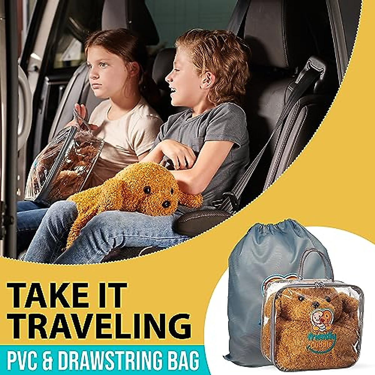 FRIENDLY CUDDLE Weighted Lap Pad for Kids 5 lbs. Sensory Weighted Stuffed Animals Lap Blanket for Kids Adults with Sensory Processing Disorder (Teddy)