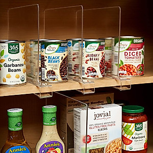 KAYNO Acrylic Shelf Dividers, 2 Pack Clear Shelf Dividers for Closet Wood Shelf Organizer Wood Closet Separator Shelf Dividers for Storage and Organization in Bedroom No Installation Tools Required