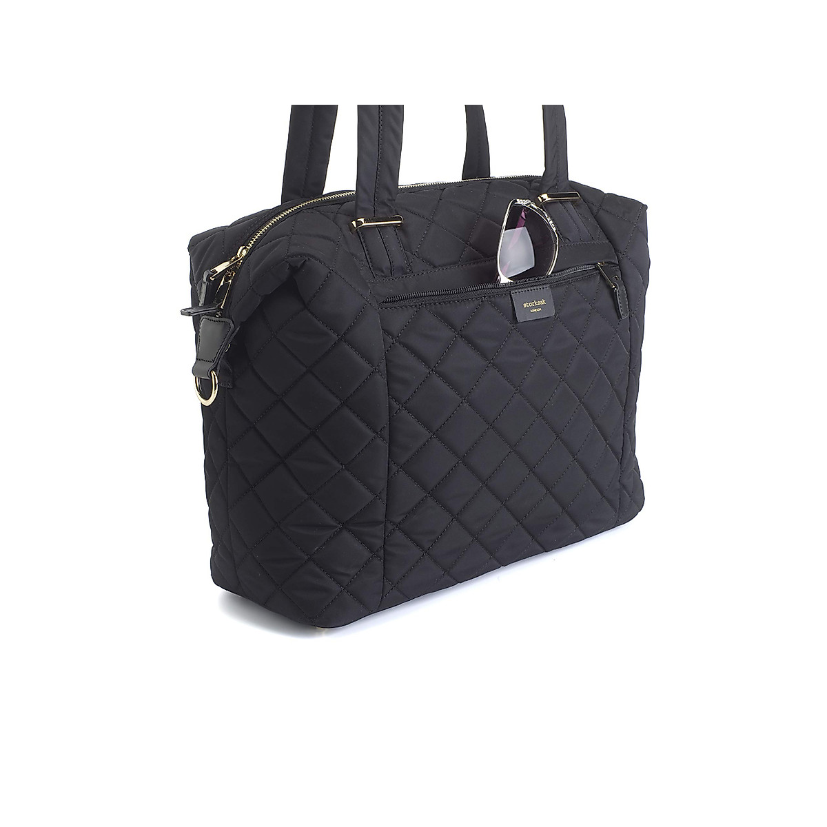 Storksak Stevie Quilt Diaper Changing Bag, Black