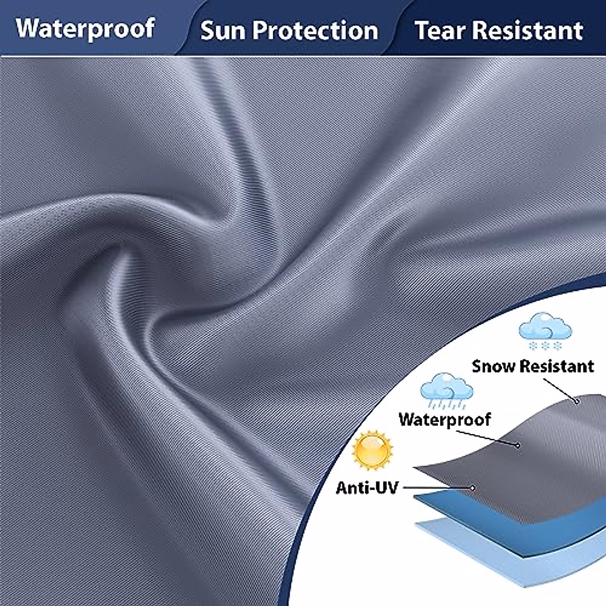 Fezosy Outdoor Furniture Cover, Patio Furniture Covers Waterproof for Chairs, Heavy Duty 600D Waterproof Patio Chair Covers, 32" W x 37" D x 36" H Lawn Outdoor Chair Cover 2-Pack