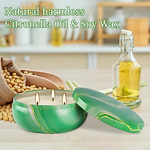 Citronella Candle Outdoor,12oz Summer Camping Large Candle for Outside Garden Backyard Balcony,30 Hour Burn,4 Pack 3 Wick