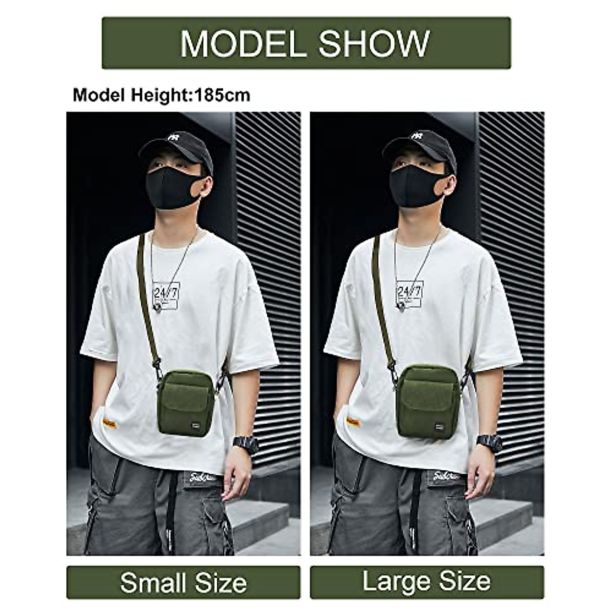 Small Side Shoulder Bag Crossbody Bag For Men Women Mini Messenger Bag Satchel Bag Travel Purse Wallet Passport Holder Bag, Cell Phone Purse Neck Pouch Wallet- Unisex Green Large