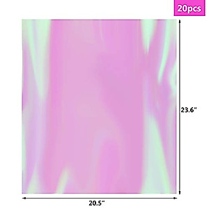 Bskifnn 20pcs Cellophane Wrap Paper Clear Rainbow Color for Birthday Mother's Day Valentine's Day Christmas Gift Candy Package Flower Wrapping 20.5" x23.6"