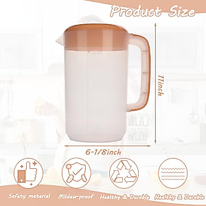 2Pcs Plastic Water Pitcher with Lid 1 Gallon Plastic Straining Pitcher Tea Pitcher 1 Gallon for Fridge Drink Pitcher with Lid 1 Gallon Lemonade Pitcher with Lid