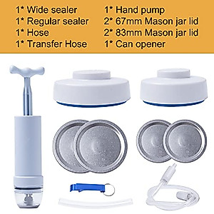 Jar Vacuum Sealer and Accessory Hose Kit Compatible with Foodsaver Vacuum Sealer, Vacuum Sealer for Jars Attachment Vacuum Sealer for Wide Mouth & Regular Mouth Jars