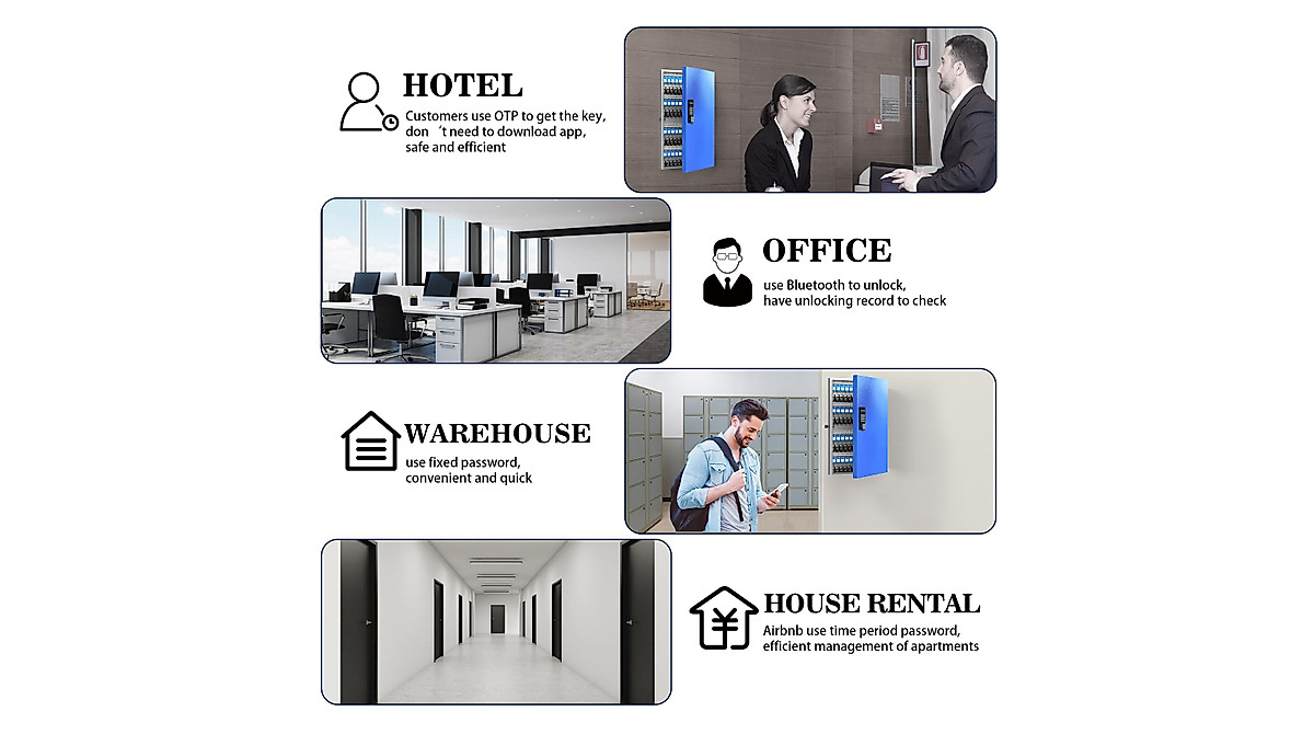 WeHere 96 Key Lock Box with App & Remote Unlock | Secure Key Storage