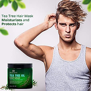 Botanic Hearth Tea Tree Hair Mask & Deep Conditioner, Moisturizes & Protects Hair & Scalp - with Soy Protein, Vitamin E, Collagen, Keratin & Coconut Oil - 16 oz (Packaging May Vary)
