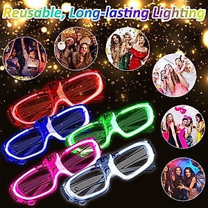 120 Pcs Glow in the Dark Party Supplies 60 Light up Glasses 20 LED Cat Ear Headband 20 LED Rabbit Ear Hair Accessories 20 Glow Crown Tiara Hairband for Neon Holiday Birthday Halloween Christmas Party