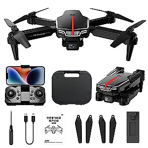 Drone With Camera For Adults, Drone With Dual 1080p Hd Fpv Camera Remote Control Helicopter Gifts For Kids With Altitude Hold Headless Mode Flying Toys